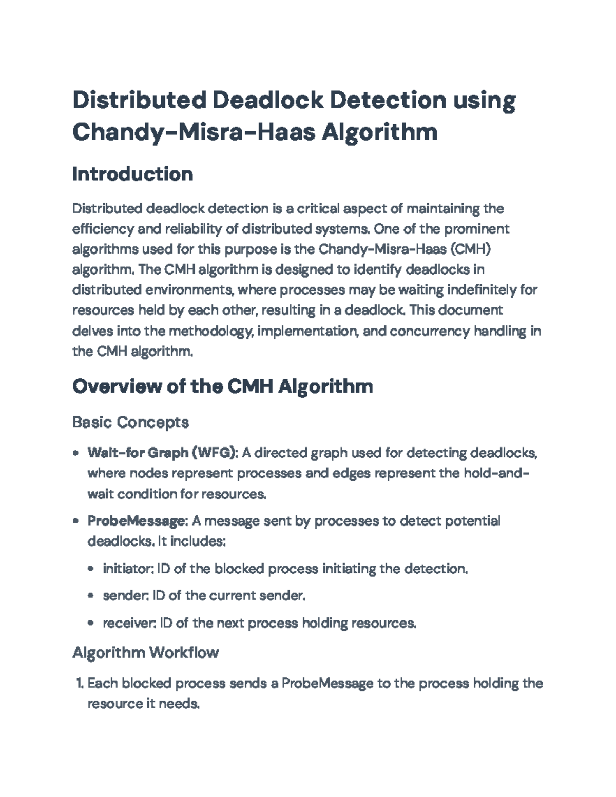 Distributed Deadlock Detection: Chandy-Misra-Haas Algorithm Overview ...