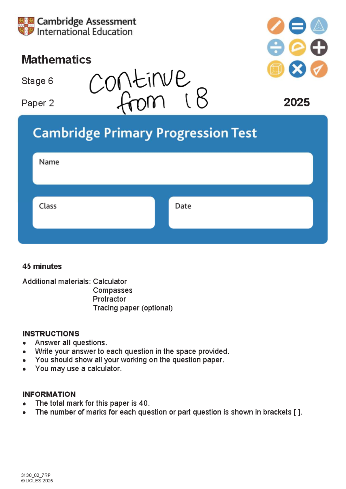 Mathematics Stage 6 Paper 2 (3130 02) - 2025 Exam Questions - Studocu