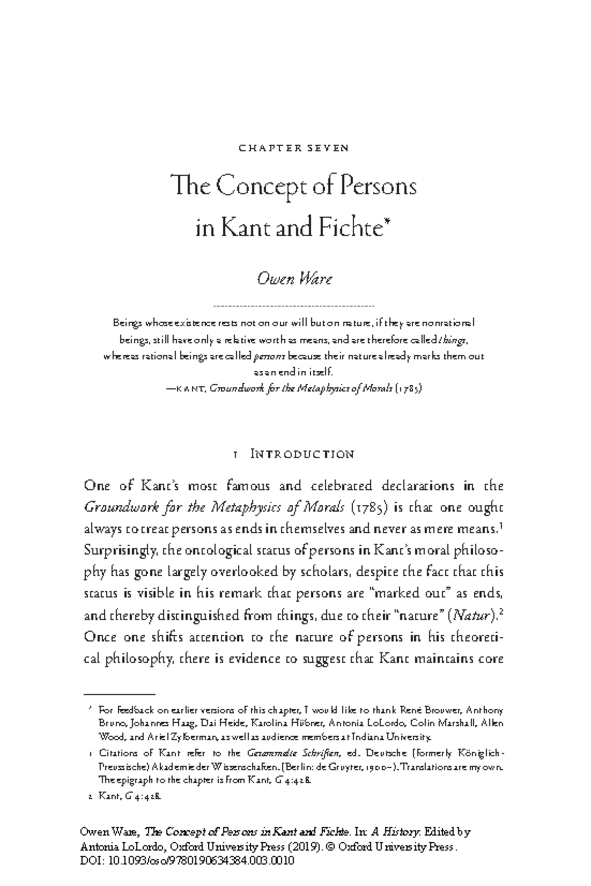 CHAPTER SEVEN: The Concept of Persons in Kant and Fichte (WARTCO-41v3 ...