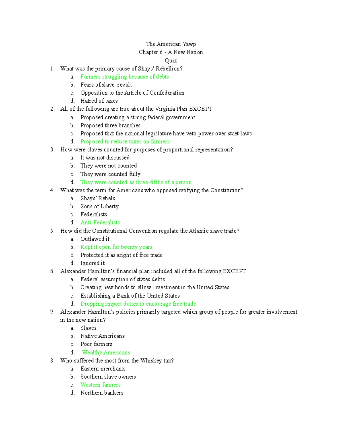 The American Yawp Chap - Practice quiz - The American Yawp Chapter 3 ...