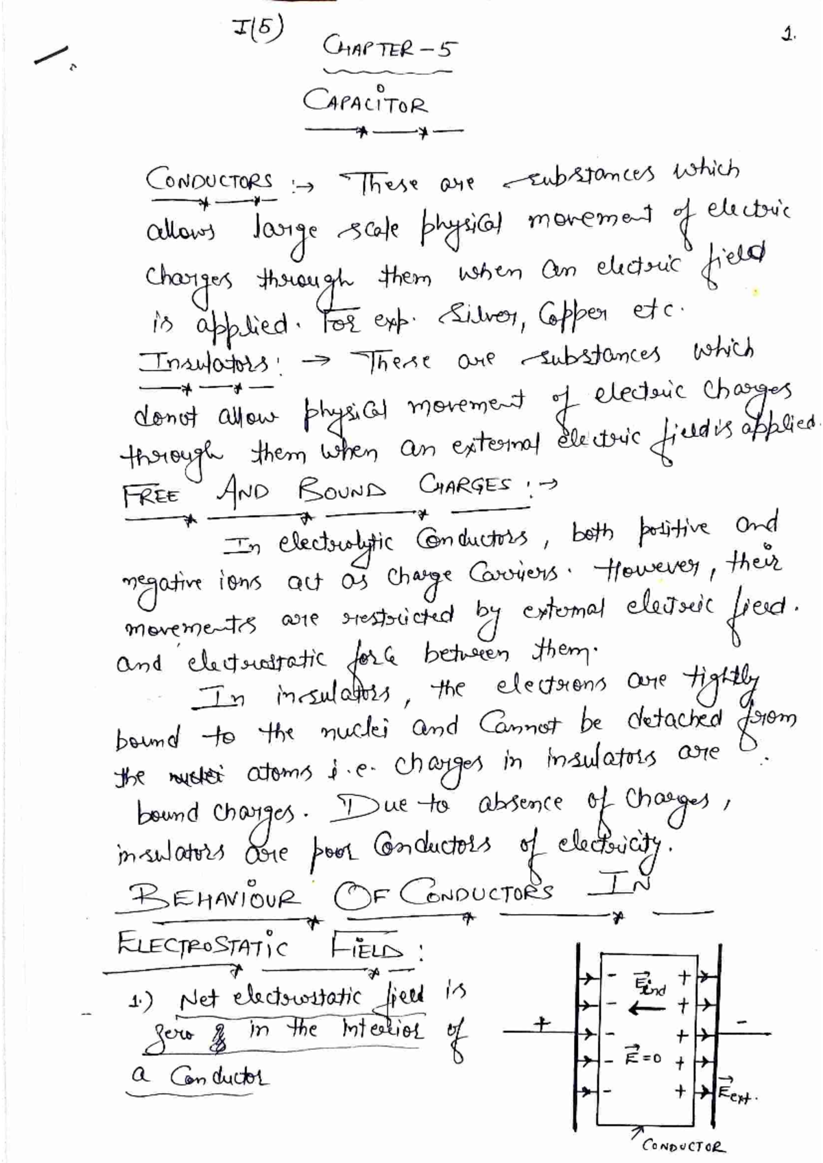 Capacitors (PHYS101) - Comprehensive Study Notes on Conductors and ...