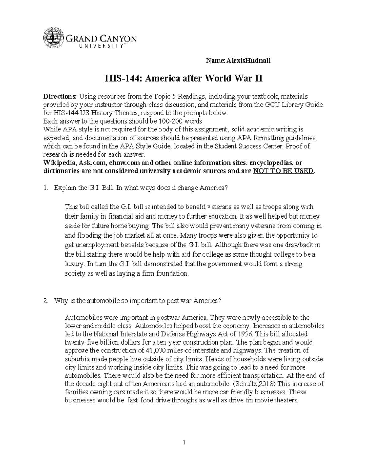 HIS-144-RS-America after WWII Worksheet - Name:AlexisHudnall HIS-144 ...