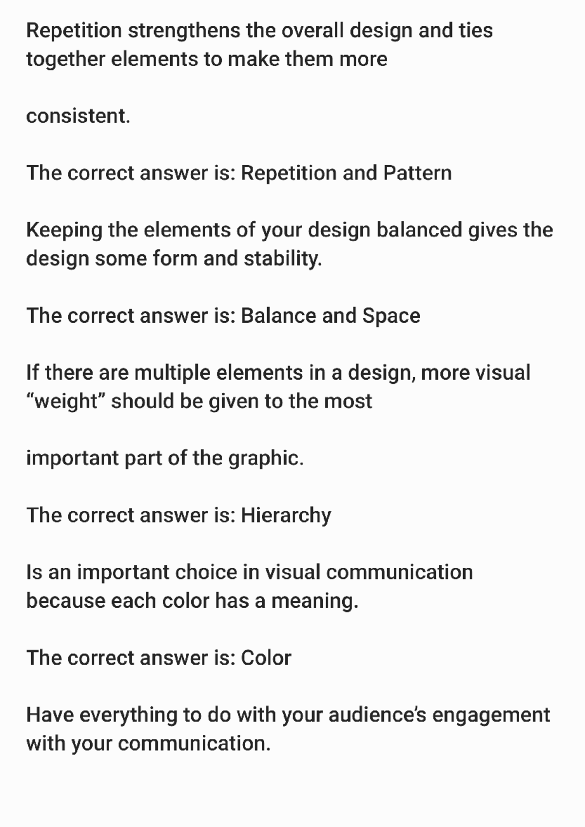 ICT - Quiz on Design Principles and Digital Graphics - Studocu