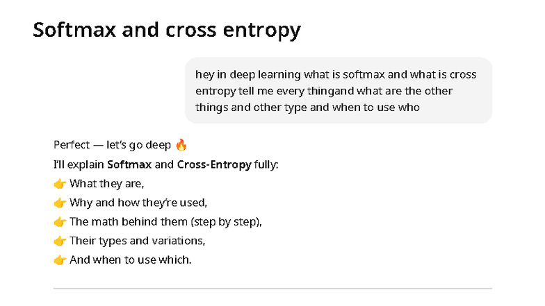 Deep Learning: Understanding Softmax & Cross Entropy (CS101) - Studocu