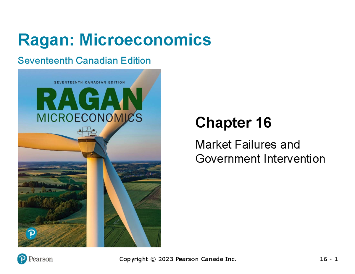 ECON 201 - Microeconomics Chapter 16: Market Failures & Gov ...