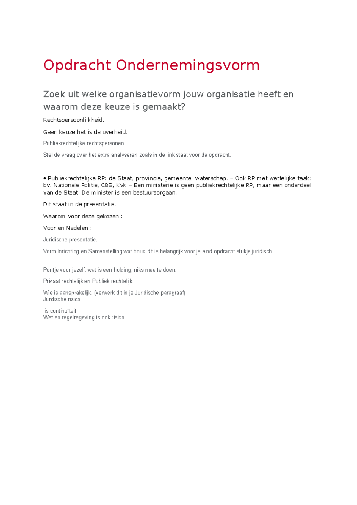 Week 3 Opdracht: Onderzoek naar Organisatievorm en Aansprakelijkheid ...
