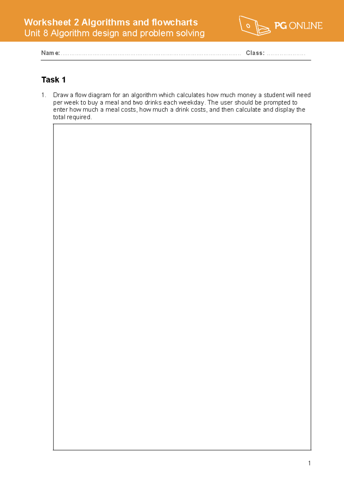 T2 Worksheet 2 - Algorithms & Flowcharts for Unit 8 - Studocu