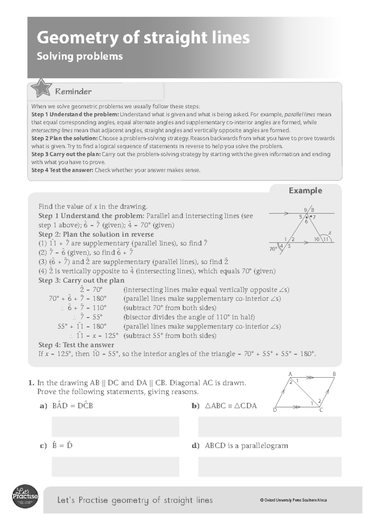 Grade 9 Maths: Practicing Geometry of Straight Lines with OUP - Studocu
