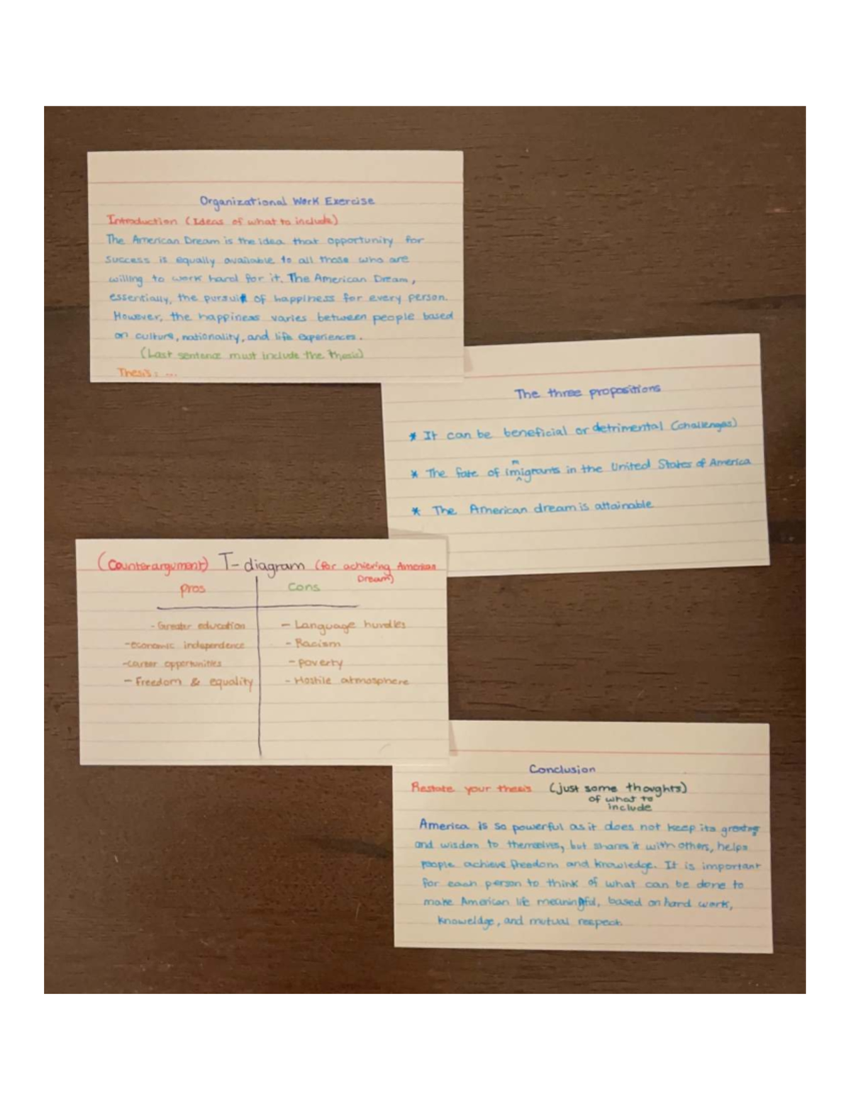 Organizational Work Exercise: Exploring the American Dream Concepts ...