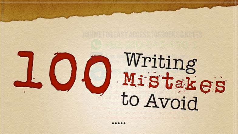 100 Common Writing Mistakes to Avoid: Spelling, Usage, Grammar - Studocu