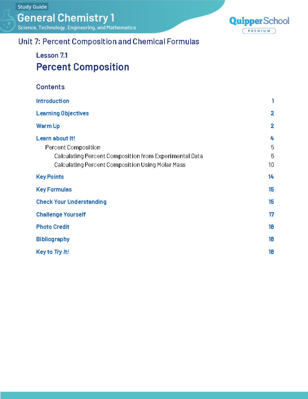Unit 7: Percent Composition and Chemical Formulas - Lesson 7.1 Overview ...