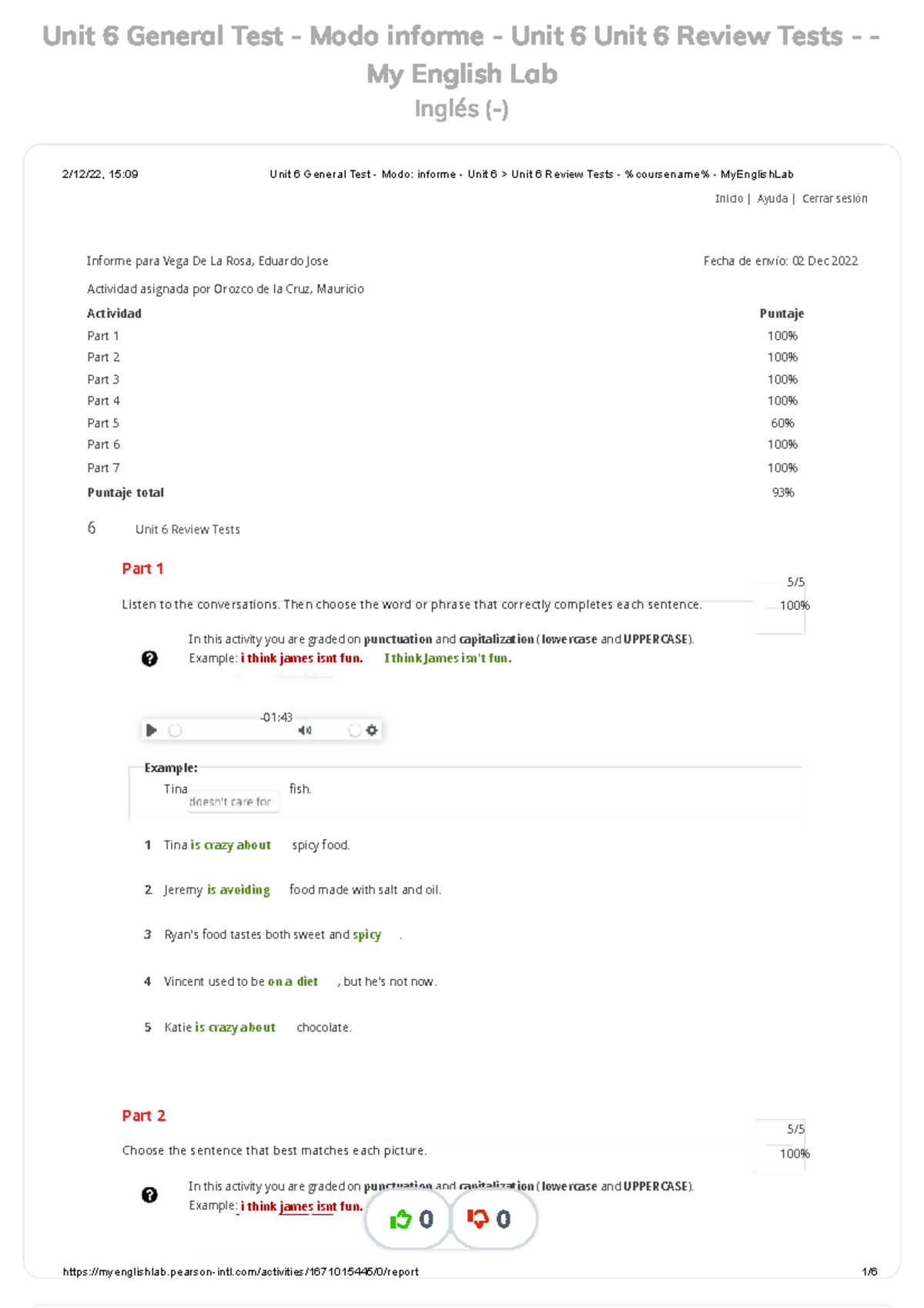 Unit 6 General Test Review - My English Lab Insights - Studocu
