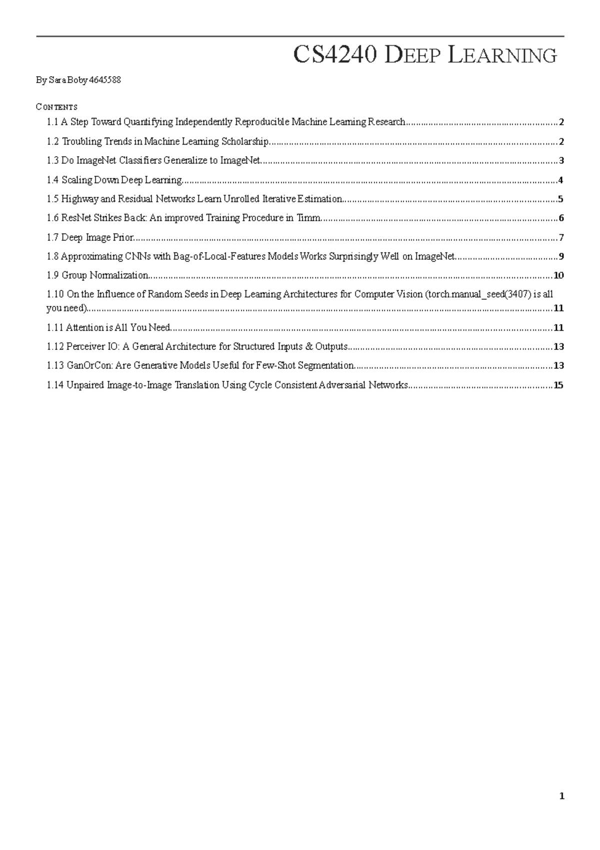 CS4240 Deep Learning Readings Summary - CS4240 DEEP LEARNING By Sara ...