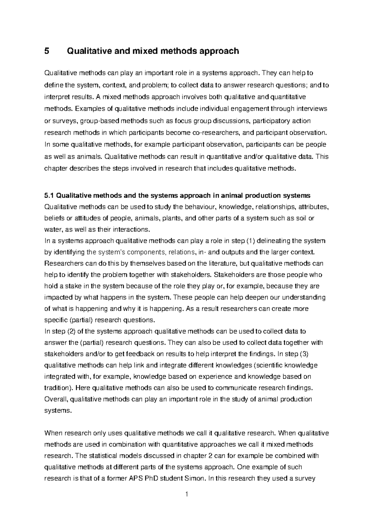 Reader Chapter 5 2024 - notes - 5 Qualitative and mixed methods ...