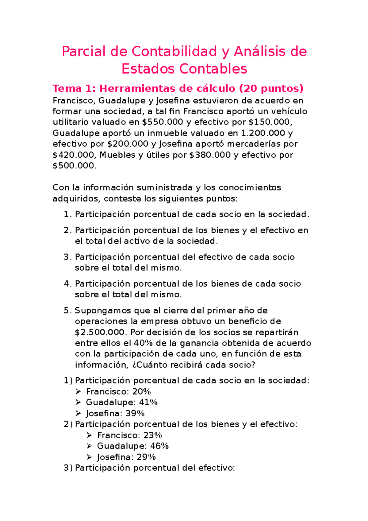Parcial de Contabilidad y Análisis de Estados Contables - Parcial de Contabilidad y Análisis de ...