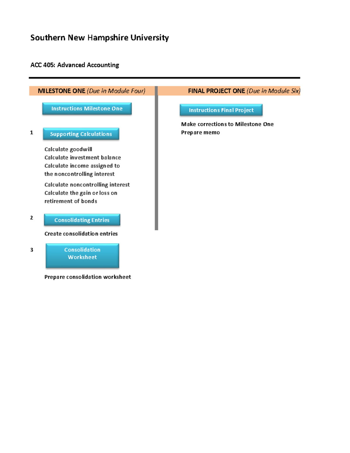 ACC 405 Final Project One: Student Workbook for Milestone One - Studocu