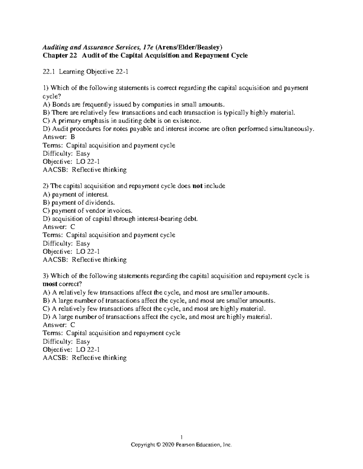 Chapter 22 - test - Auditing and Assurance Services, 17e Chapter 22 ...
