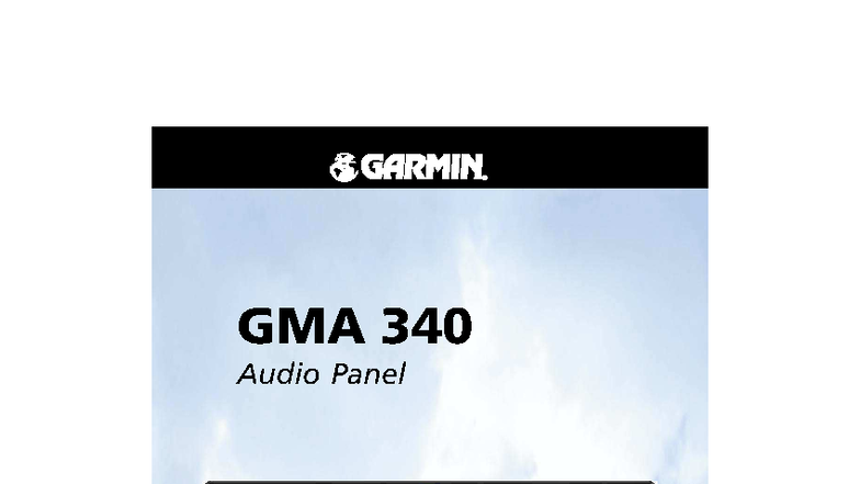 GMA 340 Audio Panel Pilot's Guide: Front Panel Controls & Operations ...