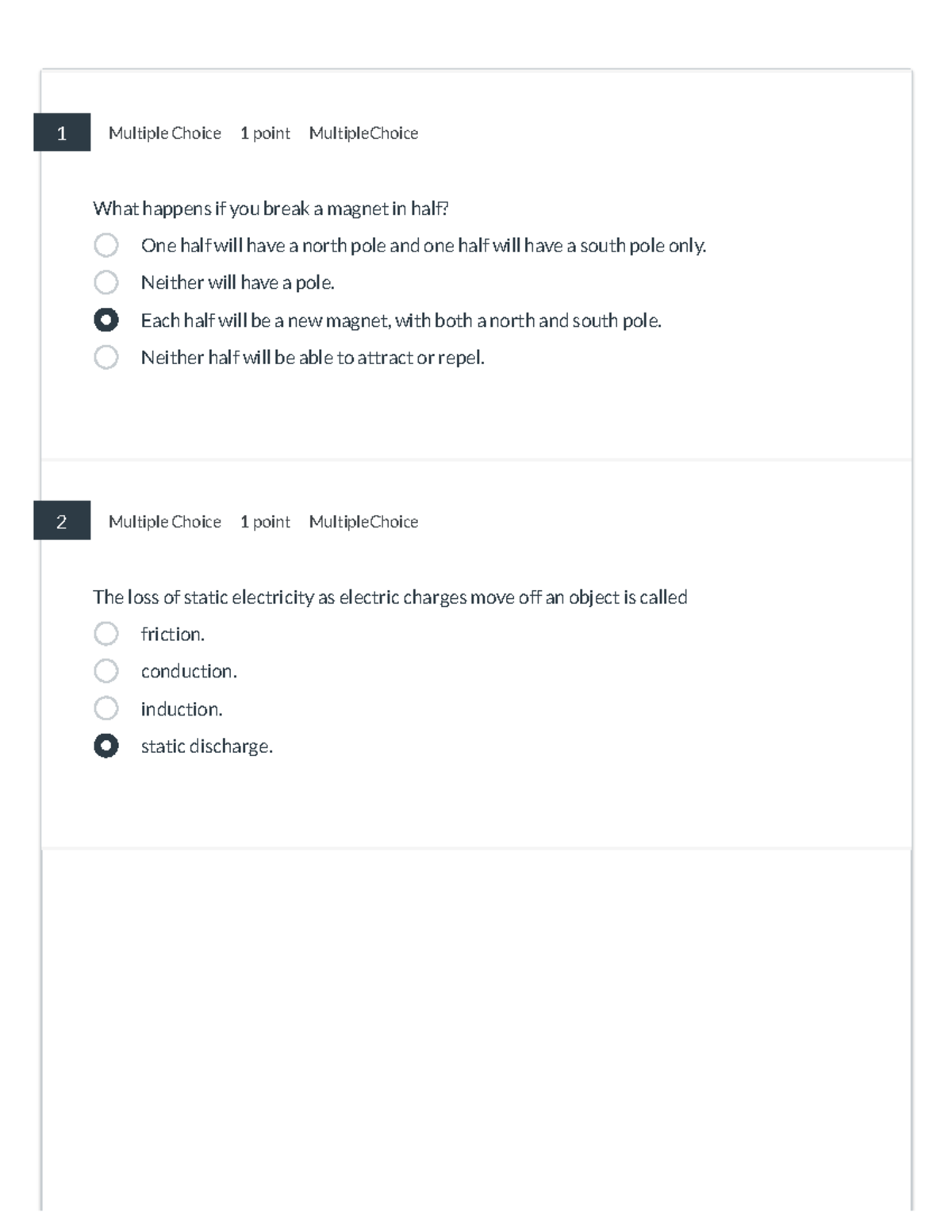 Unit 11 Summative MCQs on Electricity & Magnetism: Quiz Review - Studocu