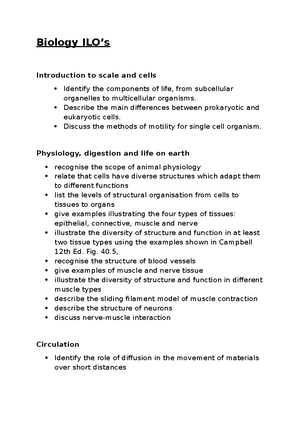 AH Biology Summary Notes - Unit 2 - Advanced Higher Biology Unit 2 ...