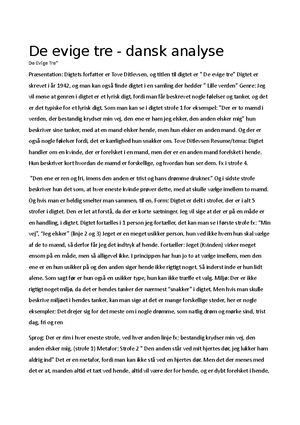 Analyse og fortolkning i Dansk med eksempler - Om analyse og fortolkning i dansk En tekstanalyse ...