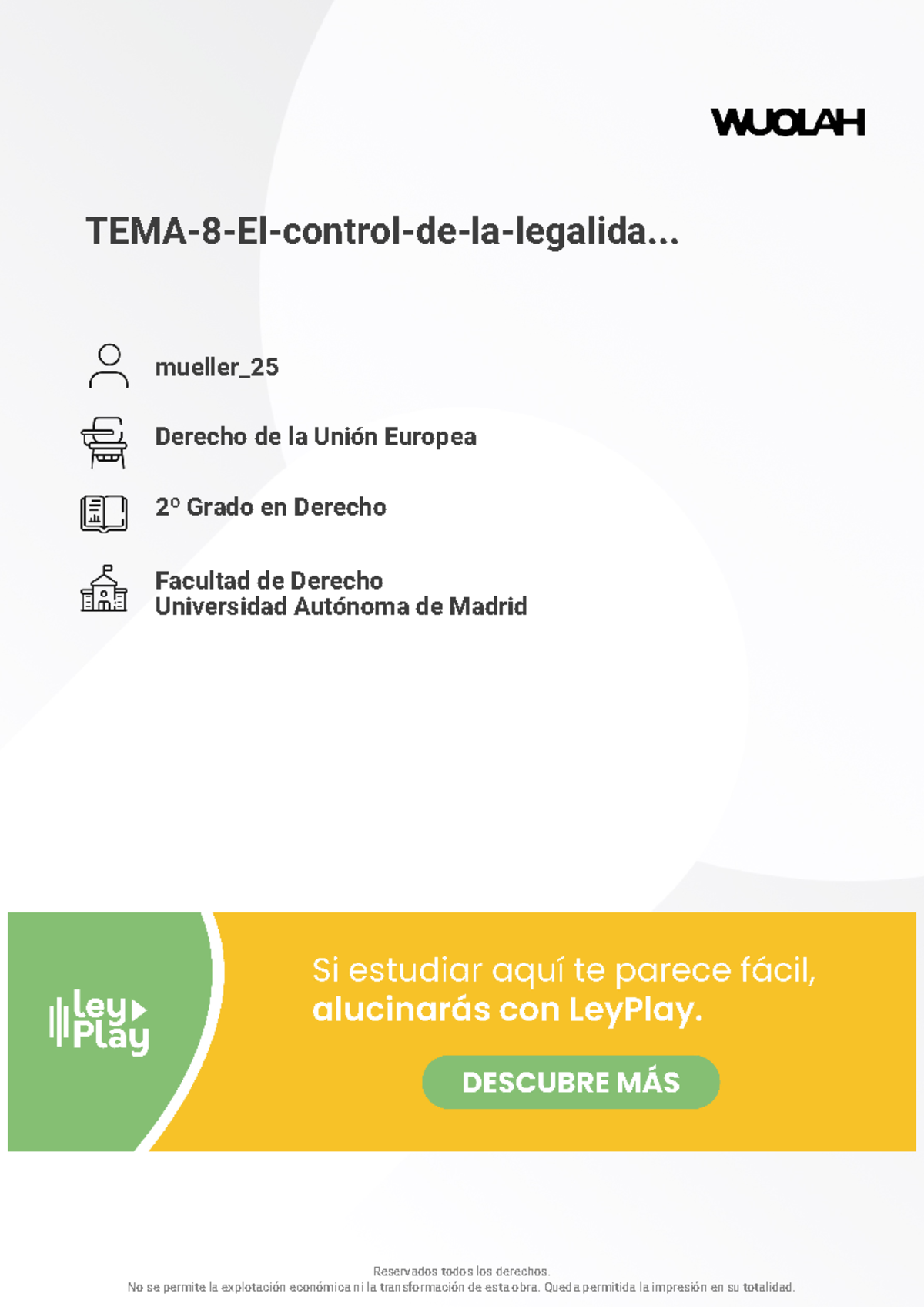Tema 8: Control de Legalidad de Actos y Omisiones de la UE - Studocu