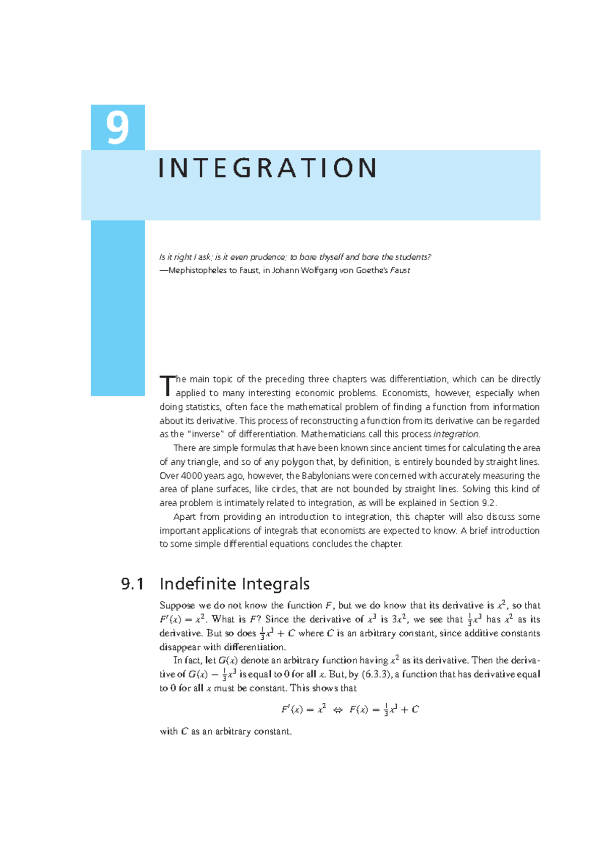 9 INTEGRATION: Understanding Indefinite and Definite Integrals in ...