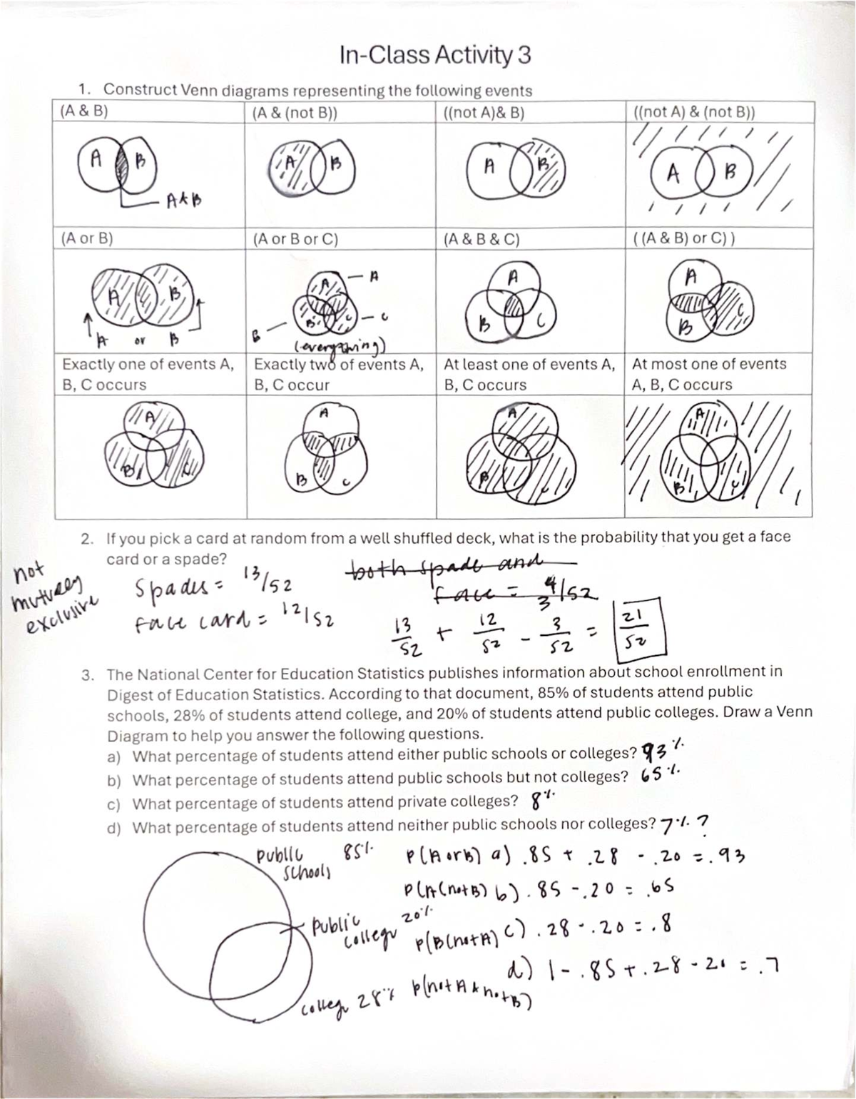 Final Exam Study Guide: Venn Diagrams & Probability - ABC123 - Studocu