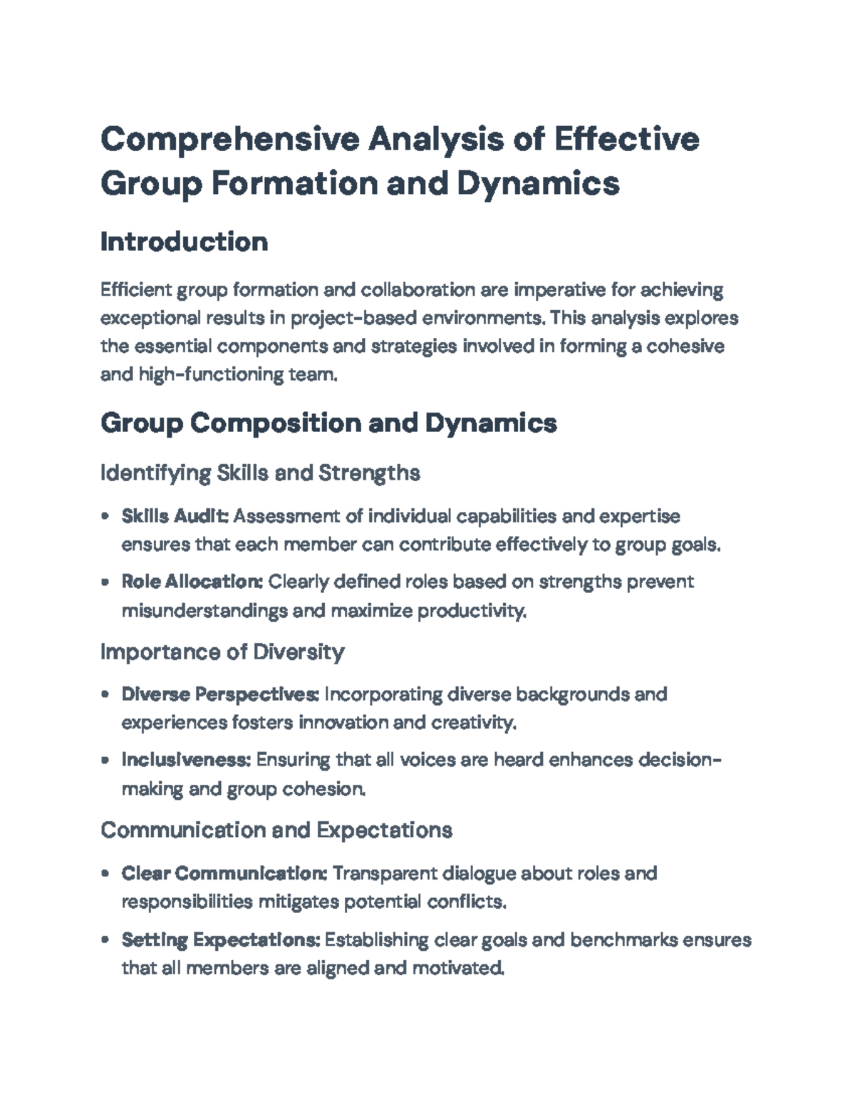 Effective Strategies for Group Formation and Dynamics Analysis ...