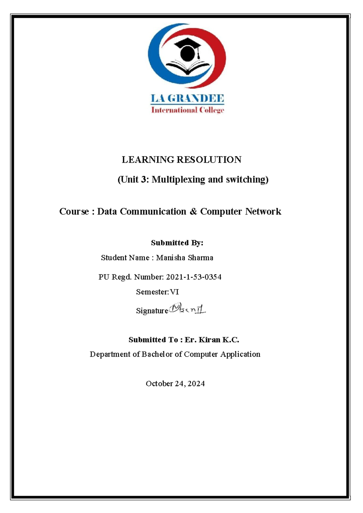 Unit 3: Multiplexing & Switching Summary - Data Comm Network - Studocu