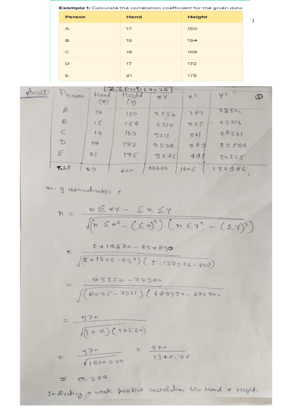 Statistical Analysis and Correlation Coefficient Calculations ...