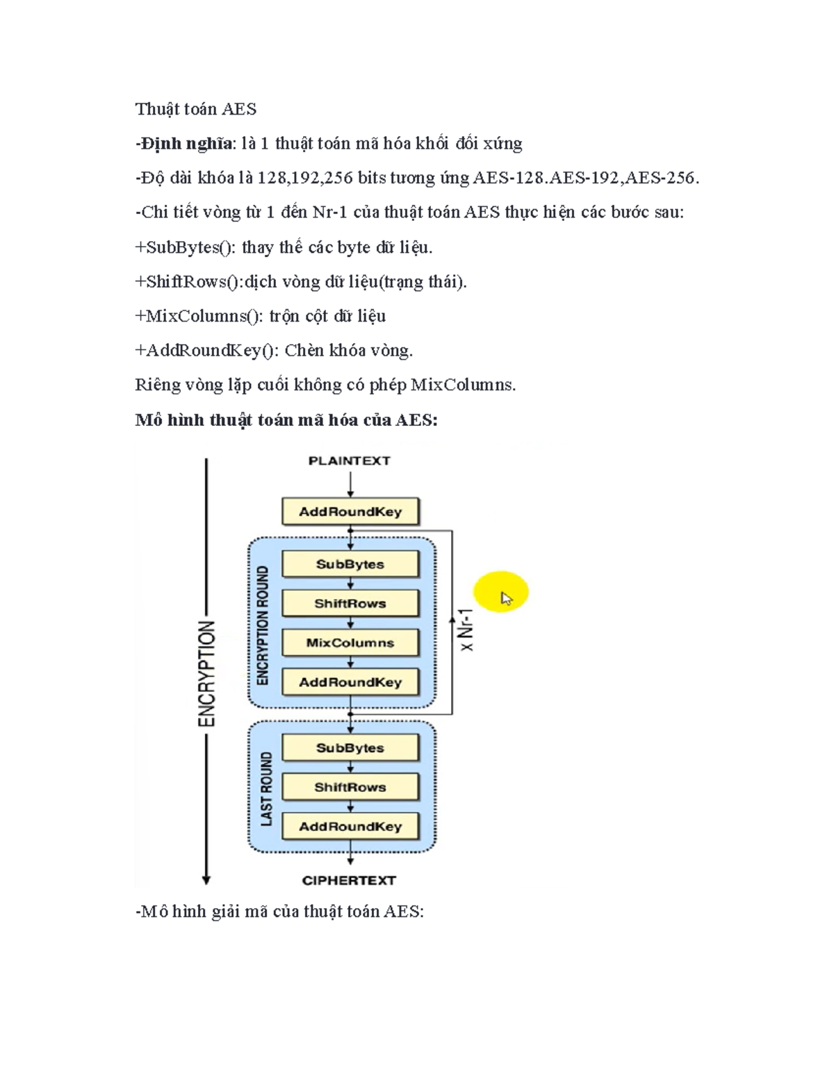 AES Algorithm Overview and Key Steps Details - Studocu