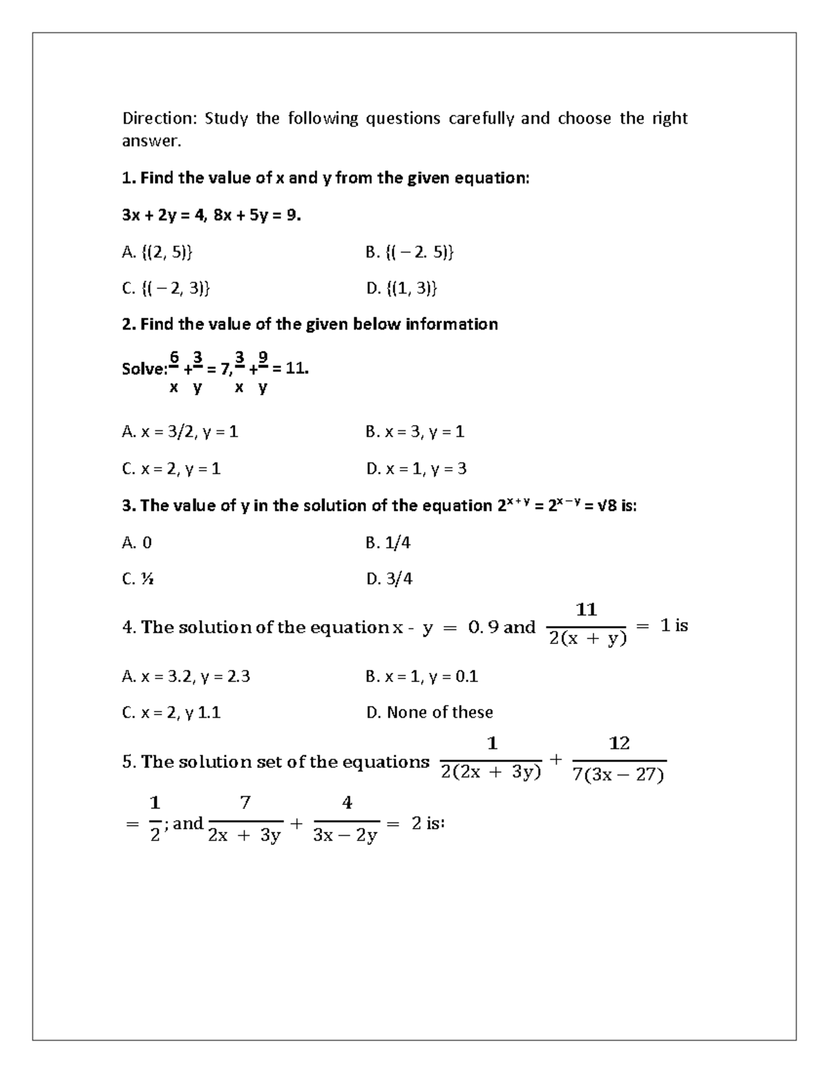 Linear Equations - Analytical Study Guide for Exam - Studocu
