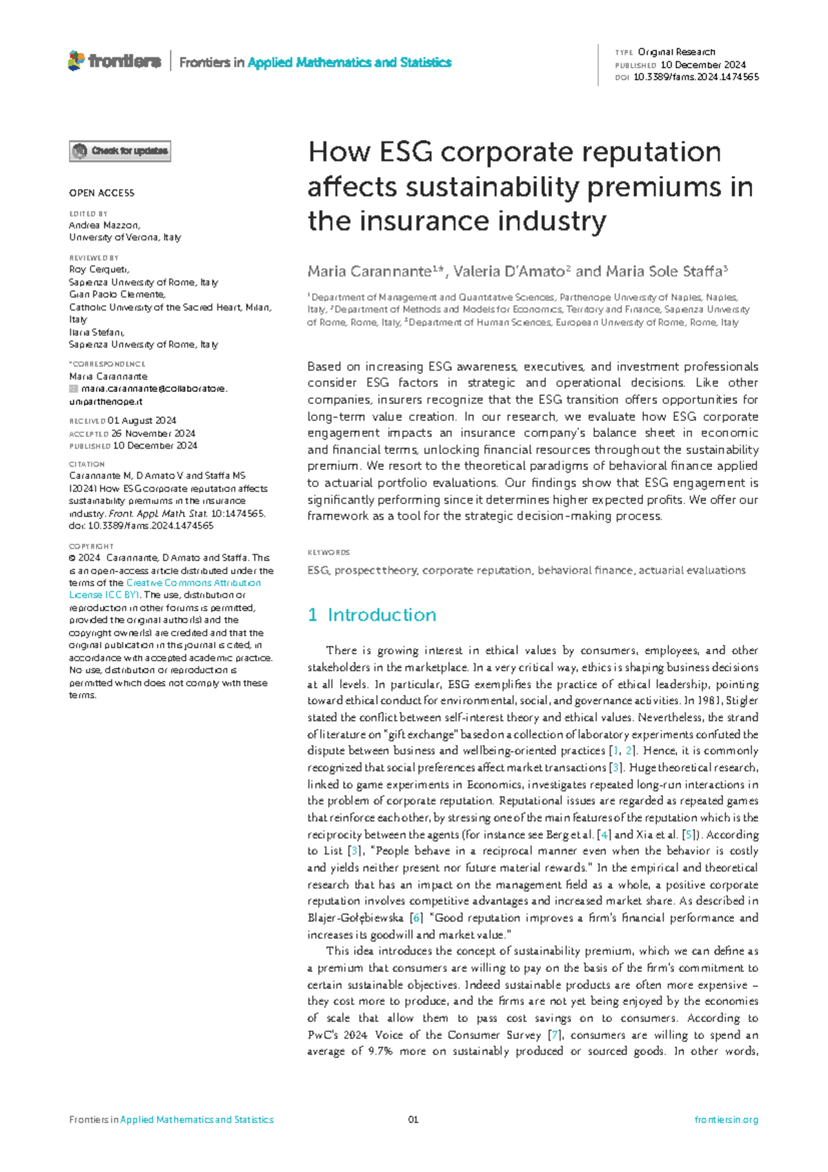 How ESG Reputation Influences Sustainability Premiums in Insurance ...