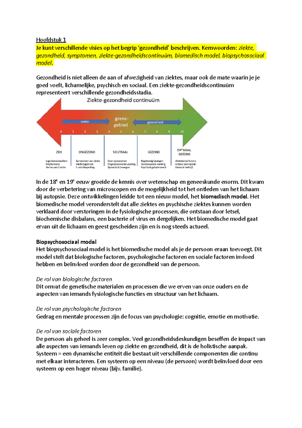 Gezondheidspsychologie: Leerdoelen uit Hoofdstuk 1 & 2 - Studeersnel