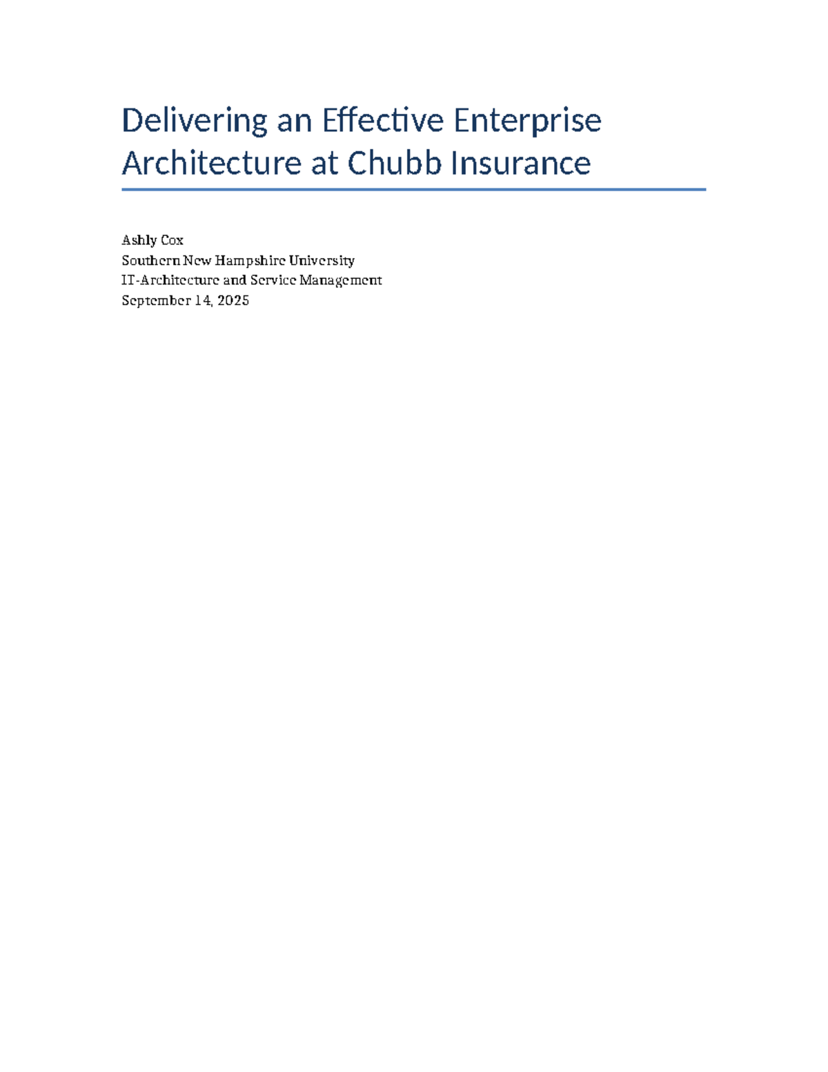 Chubb Insurance EA Principles & Advantages (SM 3-2 Activity) - Studocu