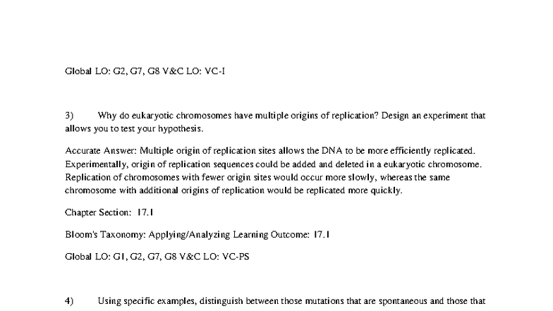 Biology 101: Eukaryotic Chromosomes & DNA Repair Mechanisms - Studocu
