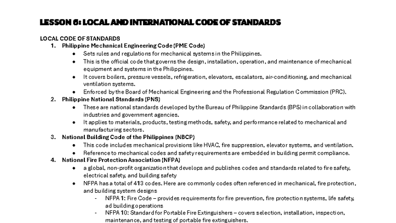 ME Laws Lesson 6-7: Philippine Mechanical Engineering Codes and ...