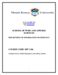 introduction to computer applications - ucu 001 - MKU - Studocu