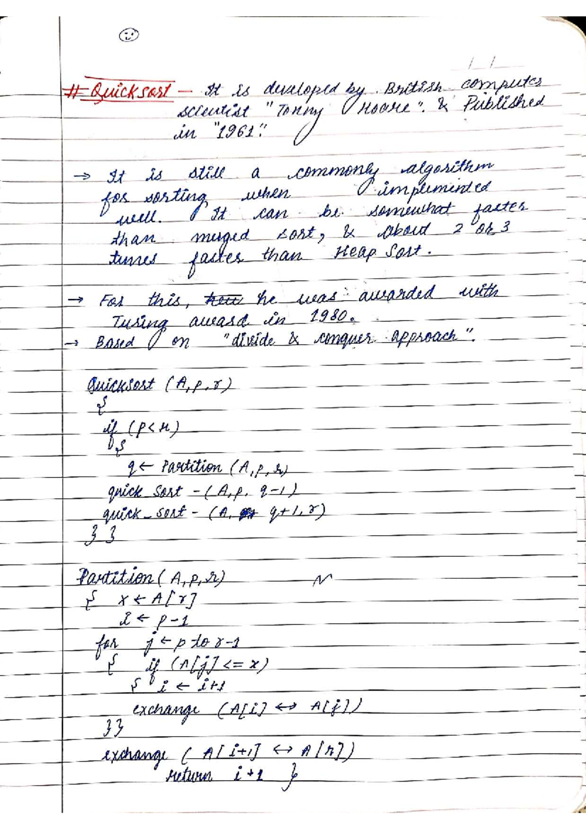 Design and Analysis of Algorithms: Quicksort and Red-Black Trees - Studocu