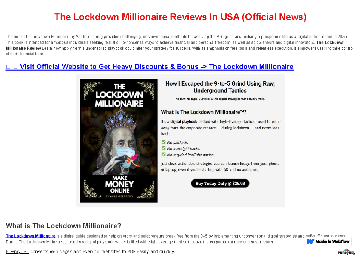 The Lockdown Millionaire Review - Insights from Real Users in the USA ...