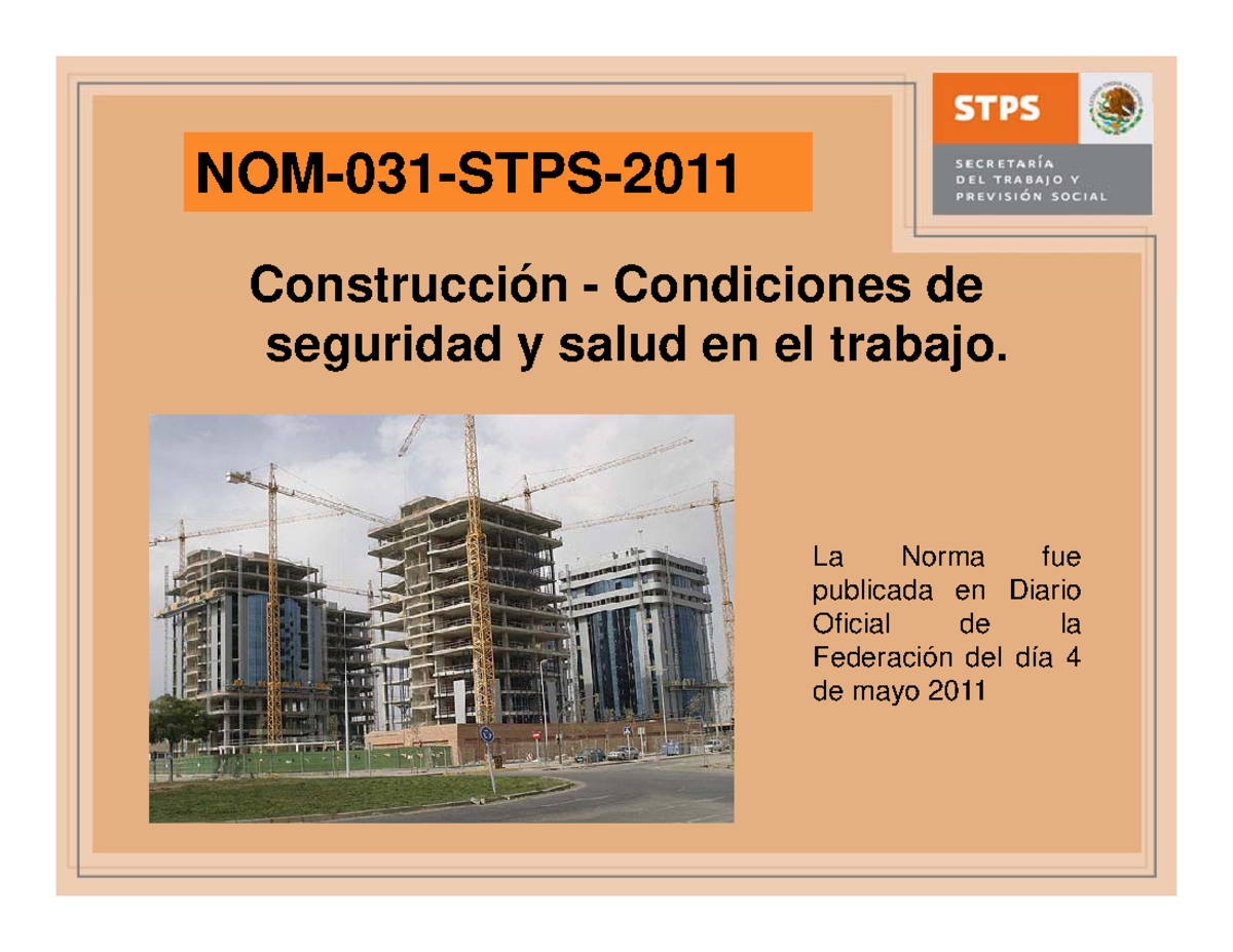 NOM 031 STPS 2011 - norma oficial 031 - NOM- 031 - STPS- 2011 ...