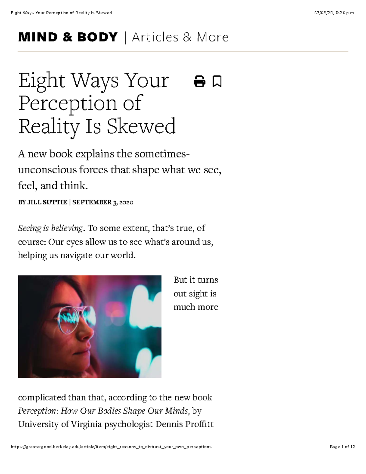 Eight Ways Your Perception of Reality Is Skewed - MIND & BODY ...