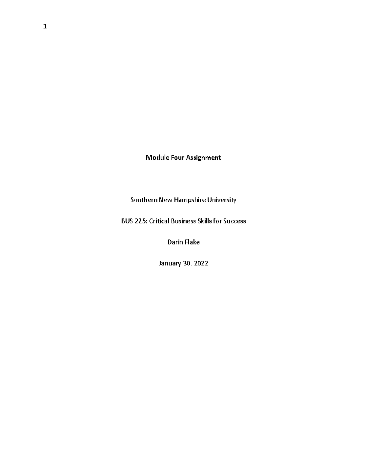 BUS225 Module Four Assignment - Module Four Assignment Southern New ...