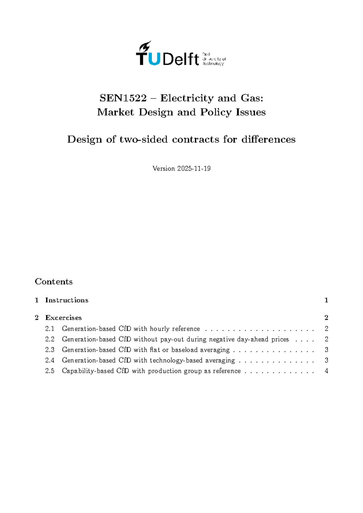 SEN1522 Final Exam: Contracts for Differences (CfD) Solutions - Studeersnel