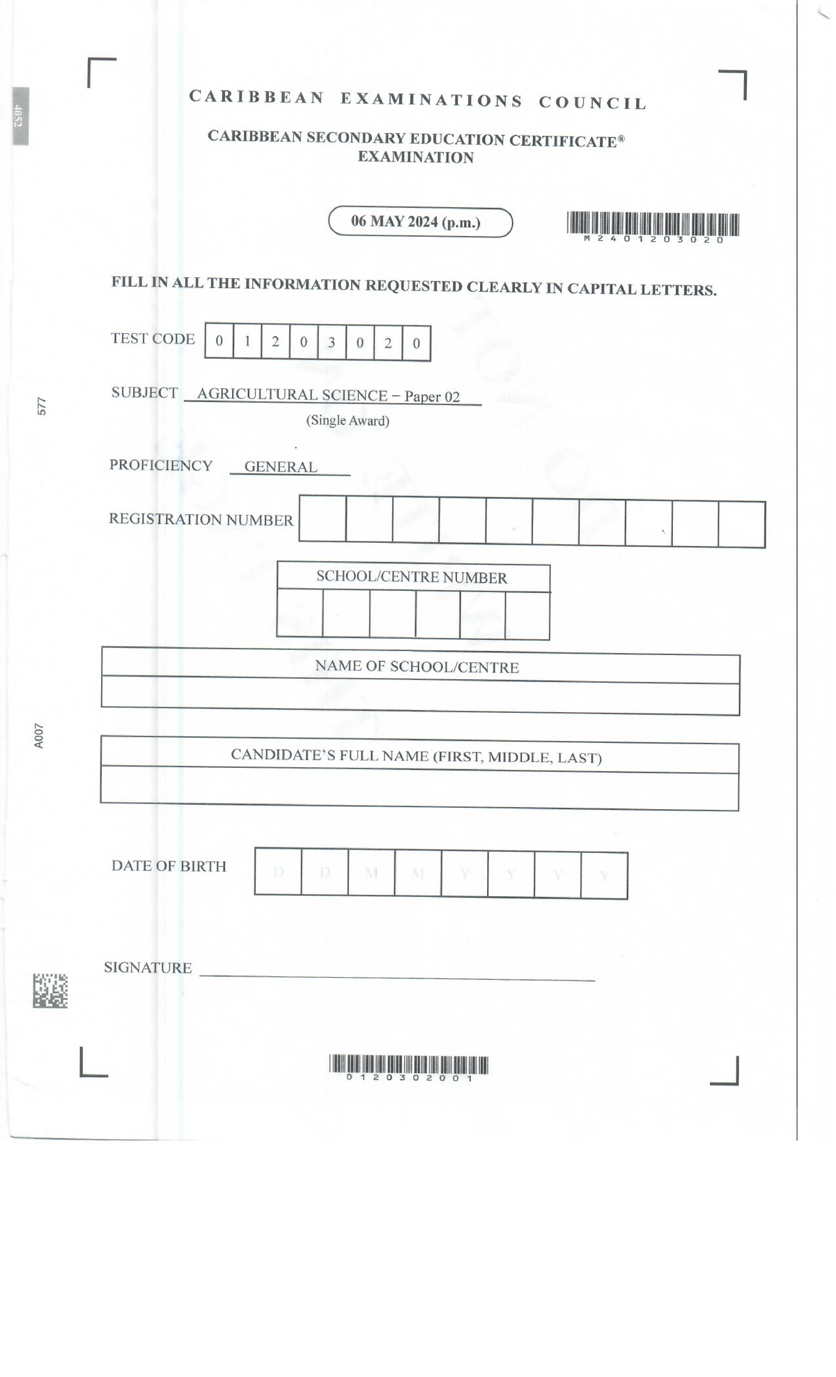 Agricultural Science - Paper 02 2024: Marketing & Farm Management ...