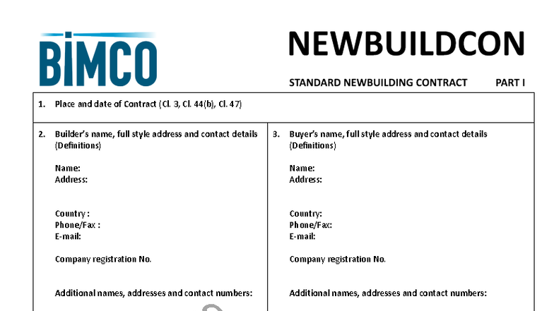 Lecture 11: Sample Copy of Newbuildcon Contract V1.3 - Studocu