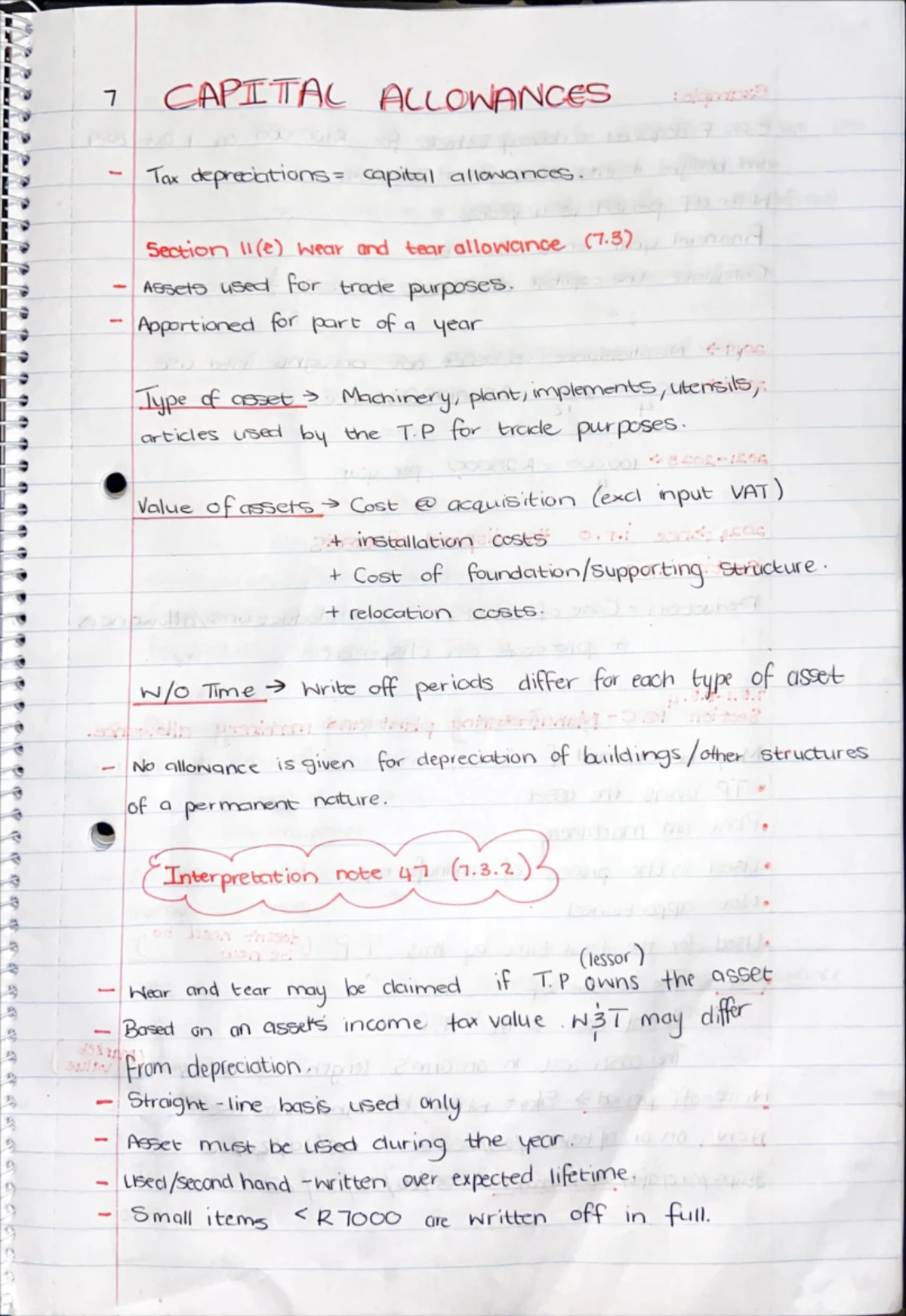 1.7) Capital Allowances - CAPITAL ALLOWANCES Scope Implication S11(e ...