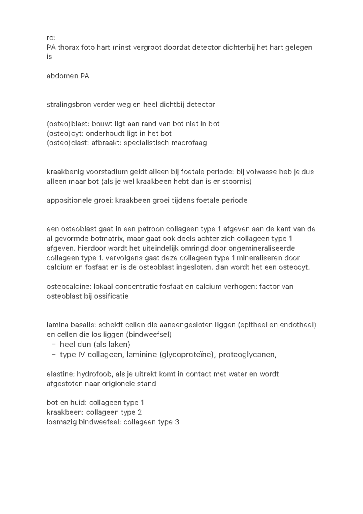 Rc wdd1a: Anatomie en Fysiologie van Bot en Kraakbeen - Studeersnel