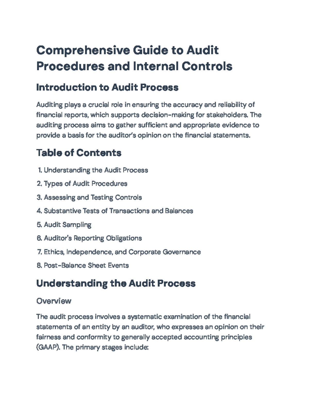 Audit Procedures and Internal Controls: A Comprehensive Guide ...